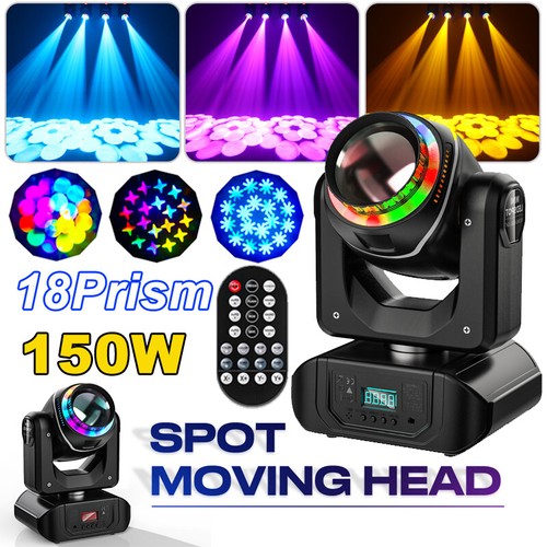 150W 18Prism LED Moving Head Light RGBW Gobo Beam Stage Lighting DJ ...