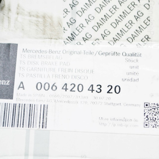 Genuine Mercedes-Benz W639 VITO Front Brake Pads A0064204320 for sale ...