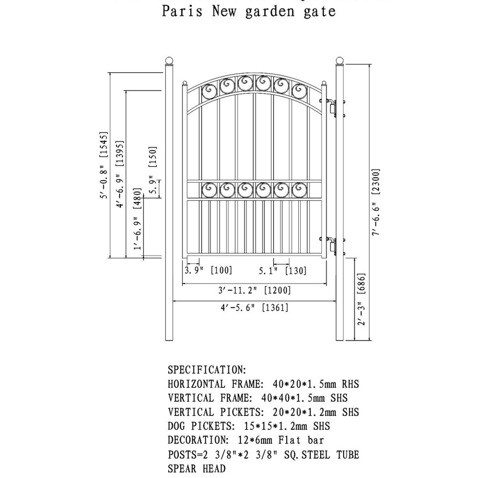 ALEKO Paris Style Steel Dual Driveway Combo Gate 16' and Pedestrian ...