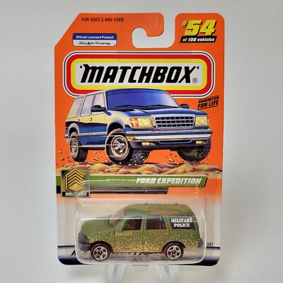 2000 MATCHBOX #54 of 100 cars MILITARY series POLICE GREEN FORD ...
