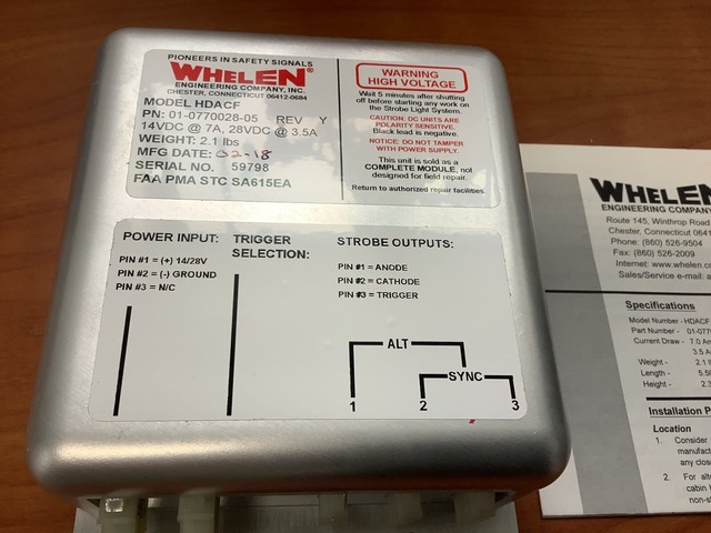 Whelen Strobe Power Supply 01-0770028-05 A413AHDA-CF-14/28 TESTED ...