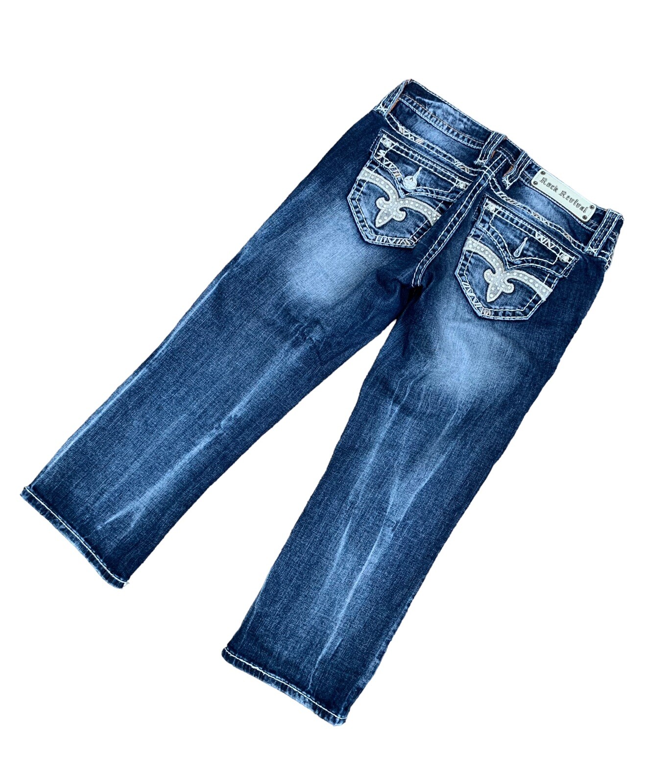 Y2K Rock Revival Jillian Capri Embellished Denim Jean… - Gem