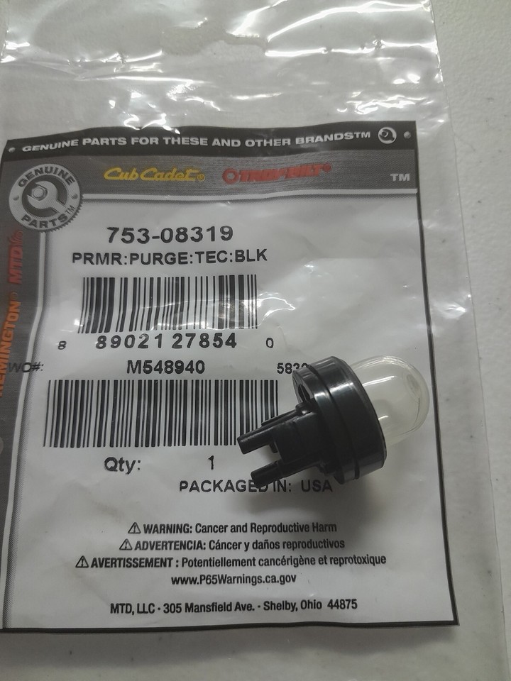 MTD Trimmer 753-08319 Primer Bulb OEM (3 outlet bulb) | eBay