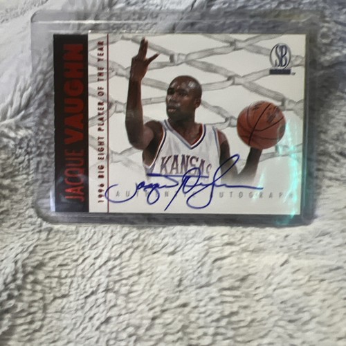 1996 SCOREBOARD Jacque Vaughn On Card Autograph Kansas Jayhawks Big 8 ...
