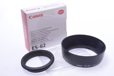 CANON ES-62 GENUINE LENS HOOD SUN SHADE EF 50MM F1.8 II WITH ADAPTER ...