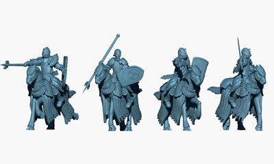 Set of 3 Swan Knights Horses - Kzk Minis/middle earth/miniature | eBay UK