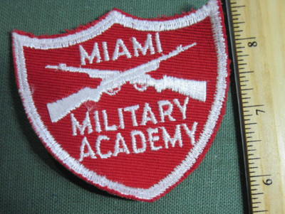 Vintage shoulder Patch MIAMI MILITARY ACADEMY on Twill MMA ROTC JROTC ...
