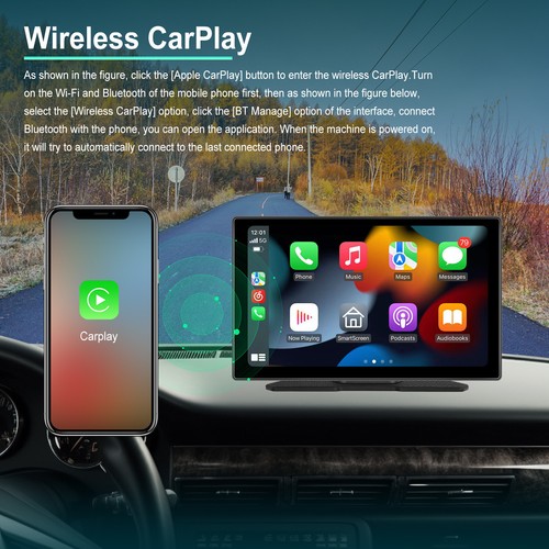 Car Smart Screen Player Stereo Wireless Bluetooth For Android AUTO ...