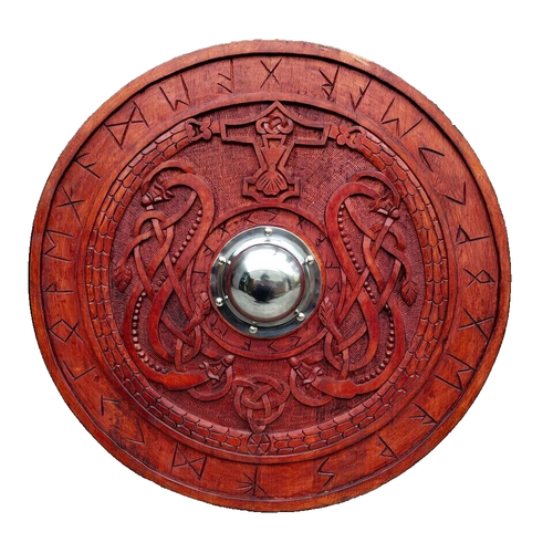 shield Viking Medieval Knight Warrior Wooden Round Armor Templar Shield ...