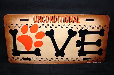 DOGS ANIMAL LOVE PAWS METAL NOVELTY CAR LICENSE PLATE AUTO TAG | eBay