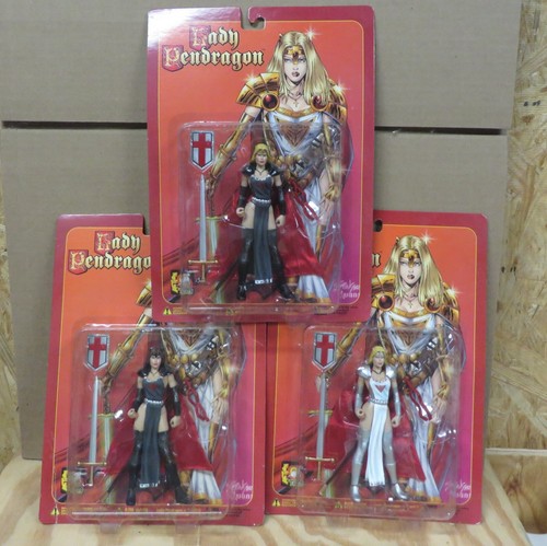LADY PENDRAGON Female Action Figures, Lot of 3, 1999 Silverhawk ...