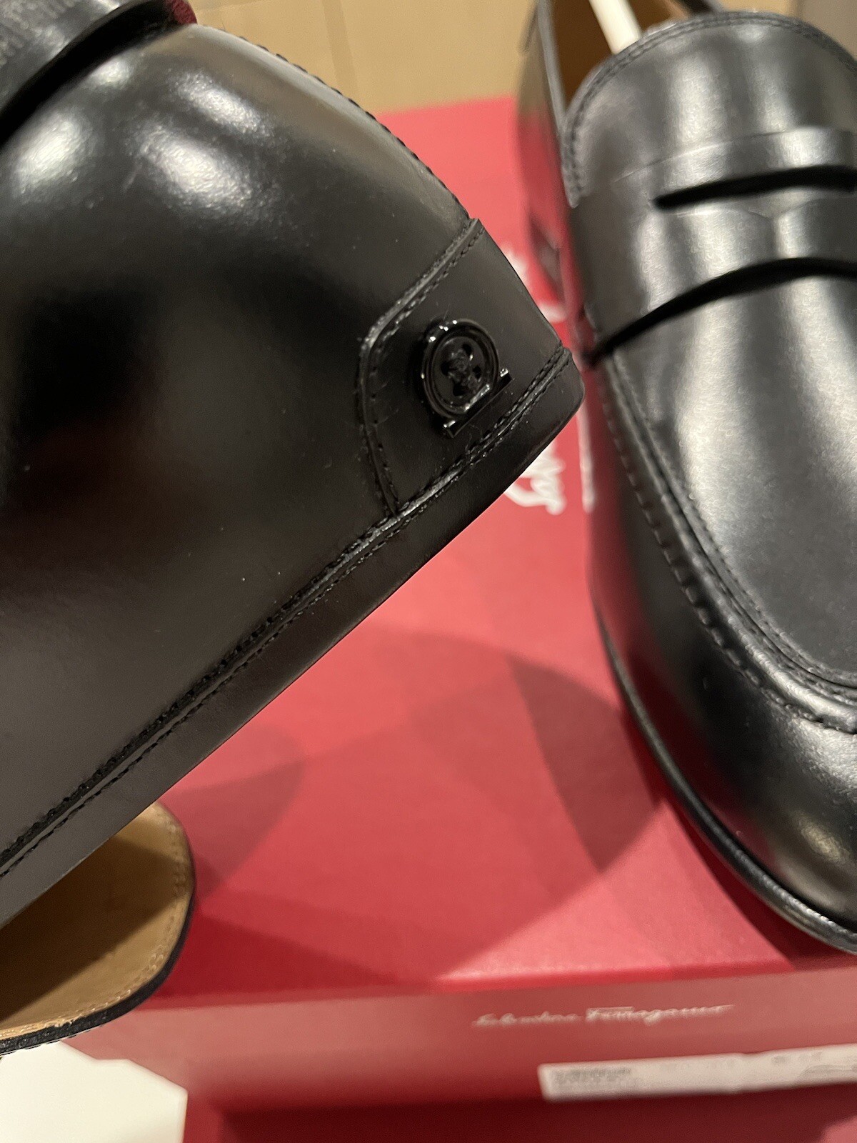 New Salvatore Ferragamo Goya Men Black Soft Leather Moccasin Shoes 13 ...