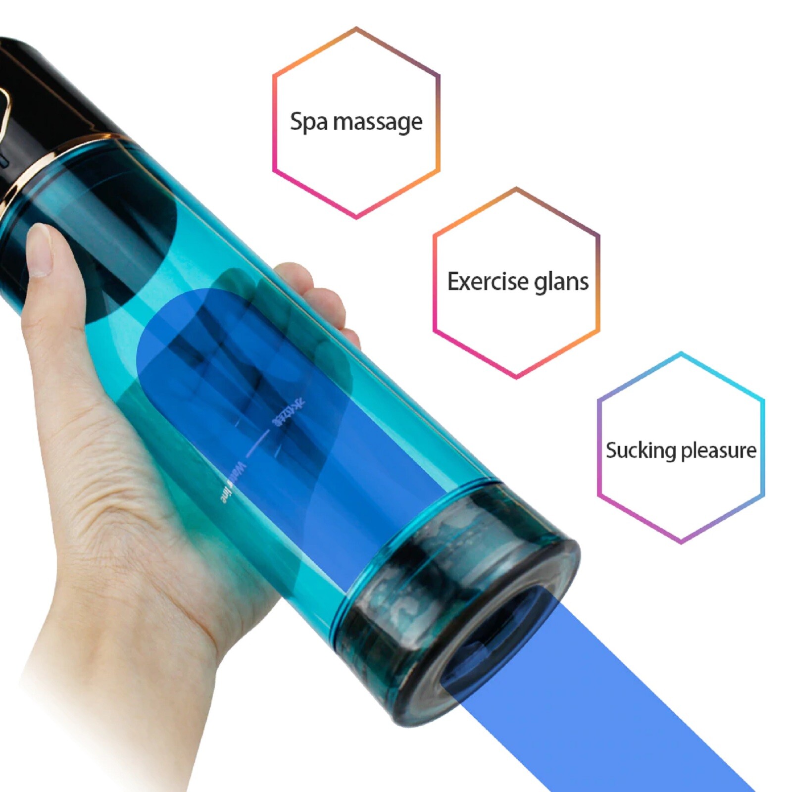 Rechargeable Vacuum Water Hydro Pump Enlarger Male Penis Cock Erection ...