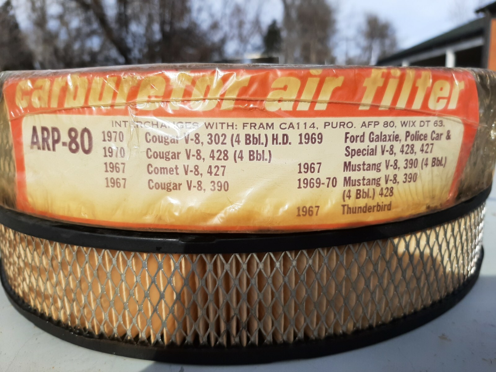 ARP-80 CA-114 FRAM AIR FILTER VINTAGE NOS HIPO FORD 427 428 302 390 67 ...