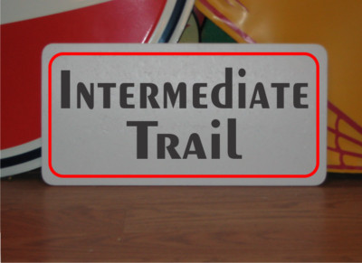 Intermediate Trail Metal Sign Ski Skiing | eBay