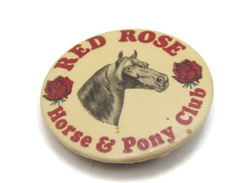 Red Rose Horse & Pony Club Pin Button Vintage | eBay