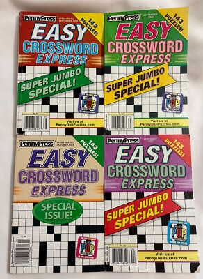 Lot (4) Easy Crossword Express Super Jumbo Special Issue Puzzle Books ...