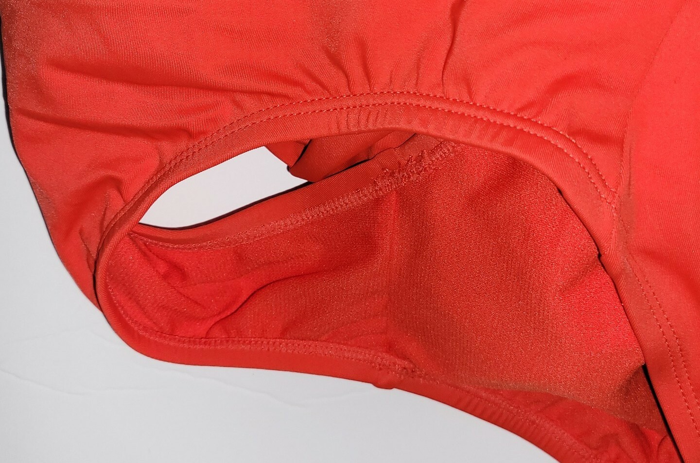 POPPY RED nylon Shirred One Piece Swimsuit M 8 10 - Gem