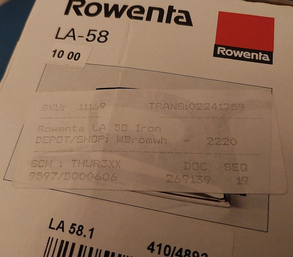 VINTAGE ROWENTA FLAT IRON LA-58.1 WITH BOX & INSTRUCTIONS - ONE OWNER ...