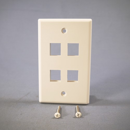 Cooper 5540-5EW White 1-Gang Modular 4-Port Nylon Wallplate Cover Flush ...