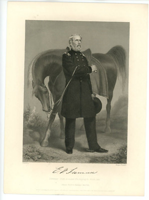 8x10 Original Engraving Union Army General Edwin Vose Sumner by Alonzo ...