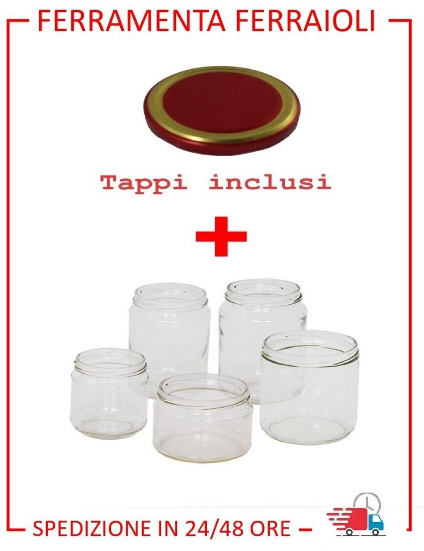 Barattoli vetro per conserve vasi vasetti chiusura ermetica con tappi a ...