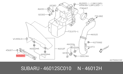 Genuine OE Duct Air Intake F 46012SC010 For Subaru 46012-SC010 | eBay.de