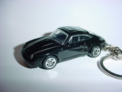 HOT 3D PORSCHE 911 turbo CUSTOM KEYCHAIN keyring key black finish hot ...