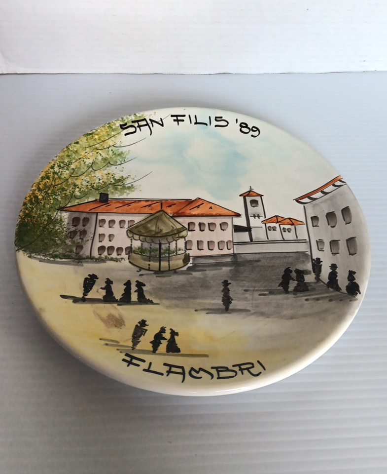 Hand Painted San Filis Hotel Street Scene Italy Ceramic Plate Wall ...