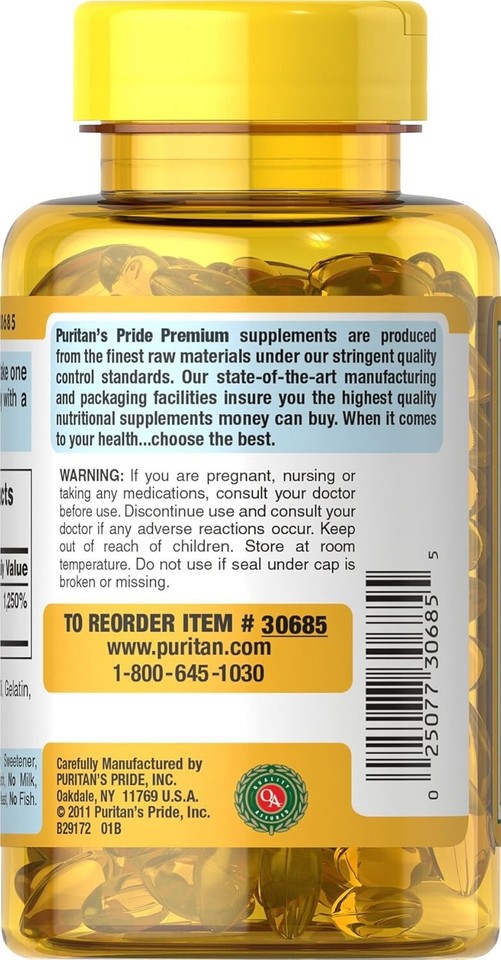 VITAMIN D3 Mega Potency PURITANS PRIDE 5000 IU Immune Supplement 200 ...