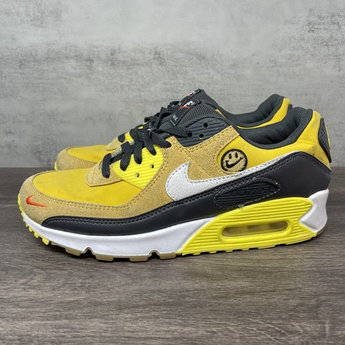 Nike Air Max 90 Mens 8 Yellow Go Extra Smile Running Lot DO5848-700 | eBay