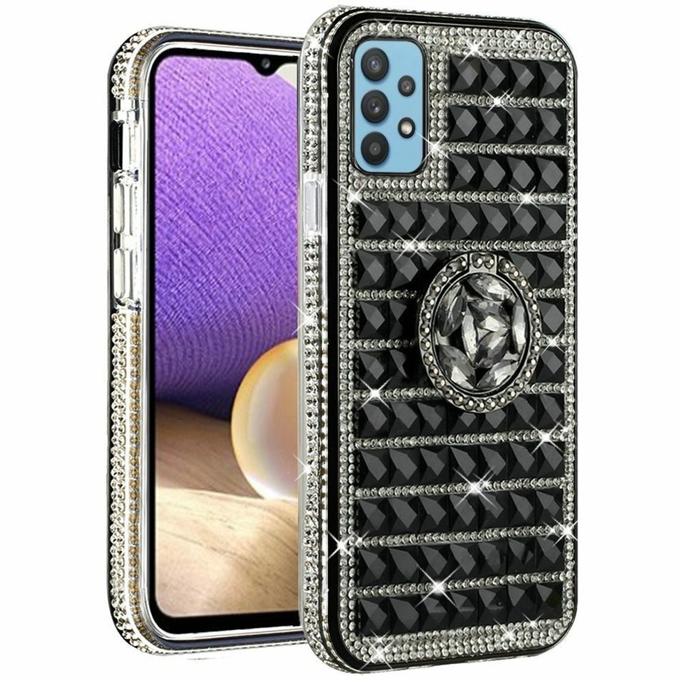 For Apple iPhone 8 Plus/7 Plus/6S Plus 3D Bling Rhinestone Ring Stand ...