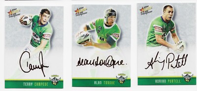 2009 NRL Champions Foil Signature cards set of 3 Canberra Raiders | eBay