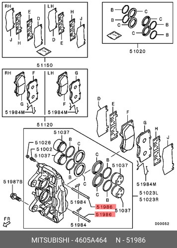 Genuine OE Pin Front Brake 4605A464 For Mitsubishi 4605-A464 | eBay.de