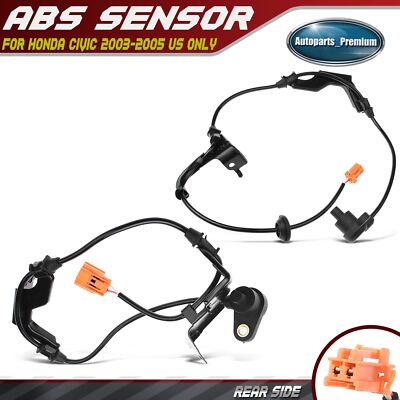 2PCS ABS Wheel Speed Sensors for Honda Civic 2003-2005 Rear Left ...