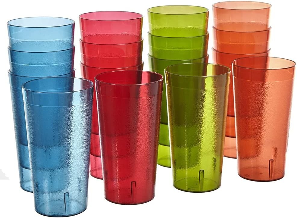 Cafe Break-Resistant Plastic 20oz Restaurant-Quality Beverage Tumblers ...