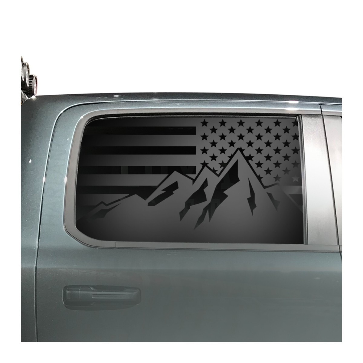 Rebel Flag Window Decal 2009+ RAM Rear Sliding Window Decals Rebel