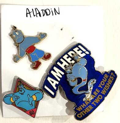Disney Aladdin Themed - Genie Pins - Set of 3 (Diamond, Shanghai, Arms ...