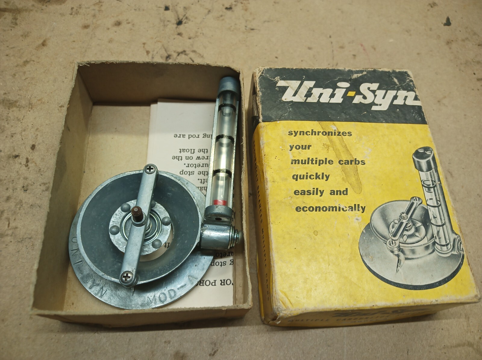 Antique Carburetor Balancer Tool Vintage Chevy Ford Hot rat Rod Uni-Syn ...