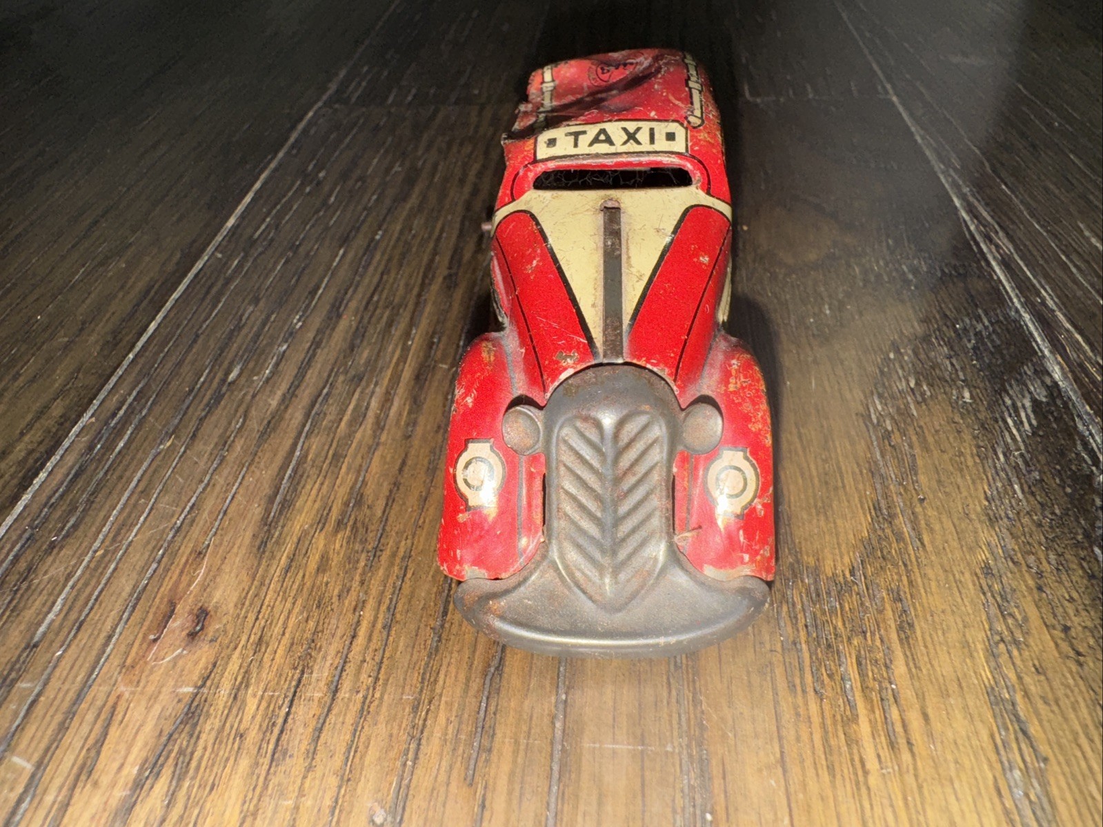 Vintage MARX Wind Up Tin Litho Toy Tricky Taxi Cab Car Red 1930s ...
