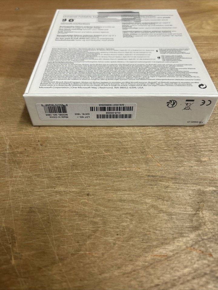 Microsoft Universal Foldable Keyboard Model 1695 NIB | eBay