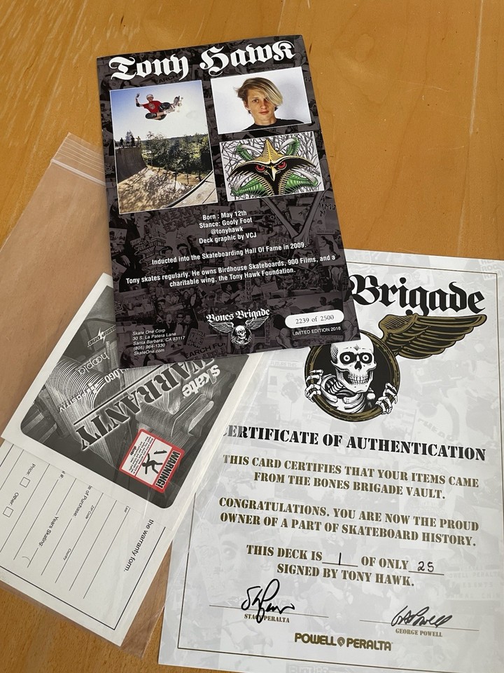 SIGNED By GEORGE POWELL White Powell Peralta Bones Brigade Tony Hawk ...