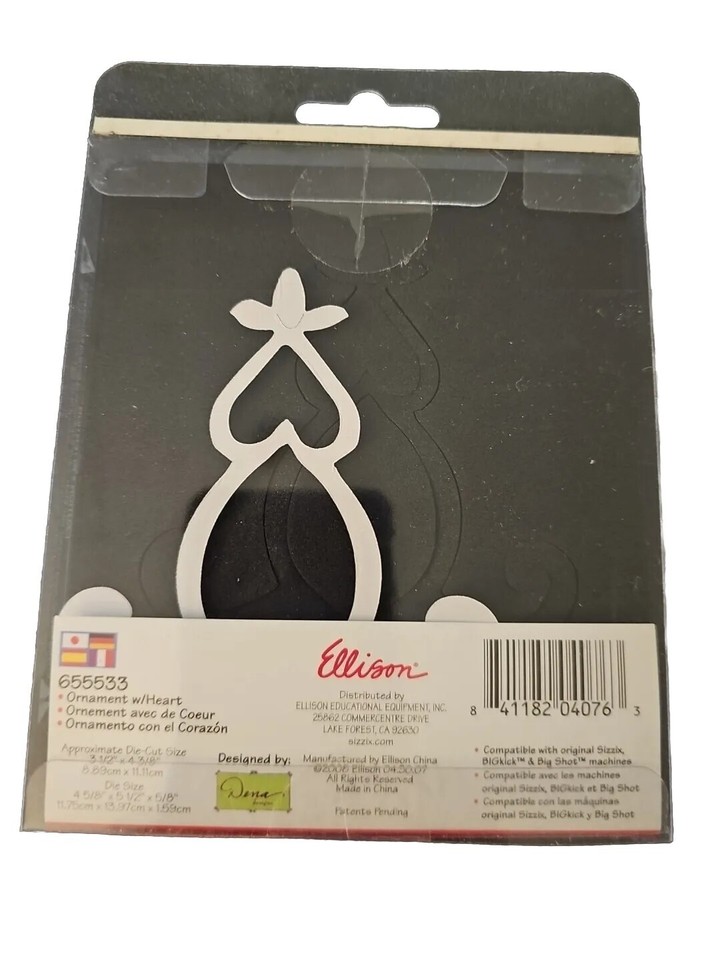 Sizzix Originals Die Dena Design Ornament with Heart 655533 Retired ...