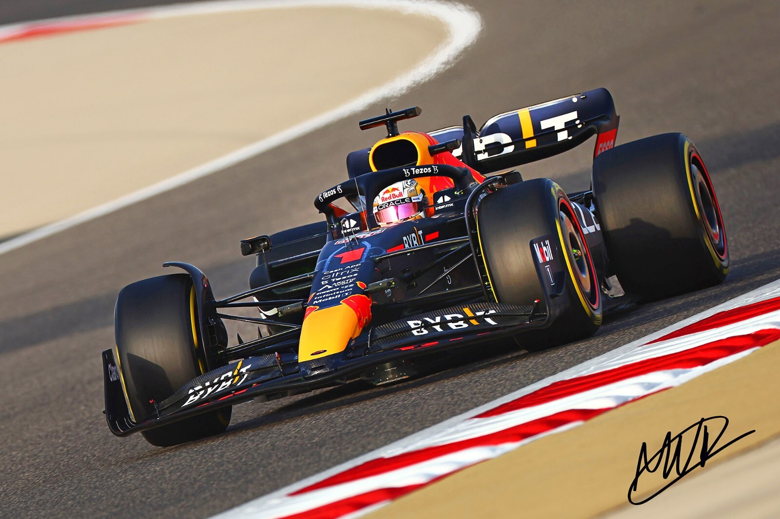 Red Bull Racing F1 Canvas Art Print w Pre-Printed Max Verstappen ...