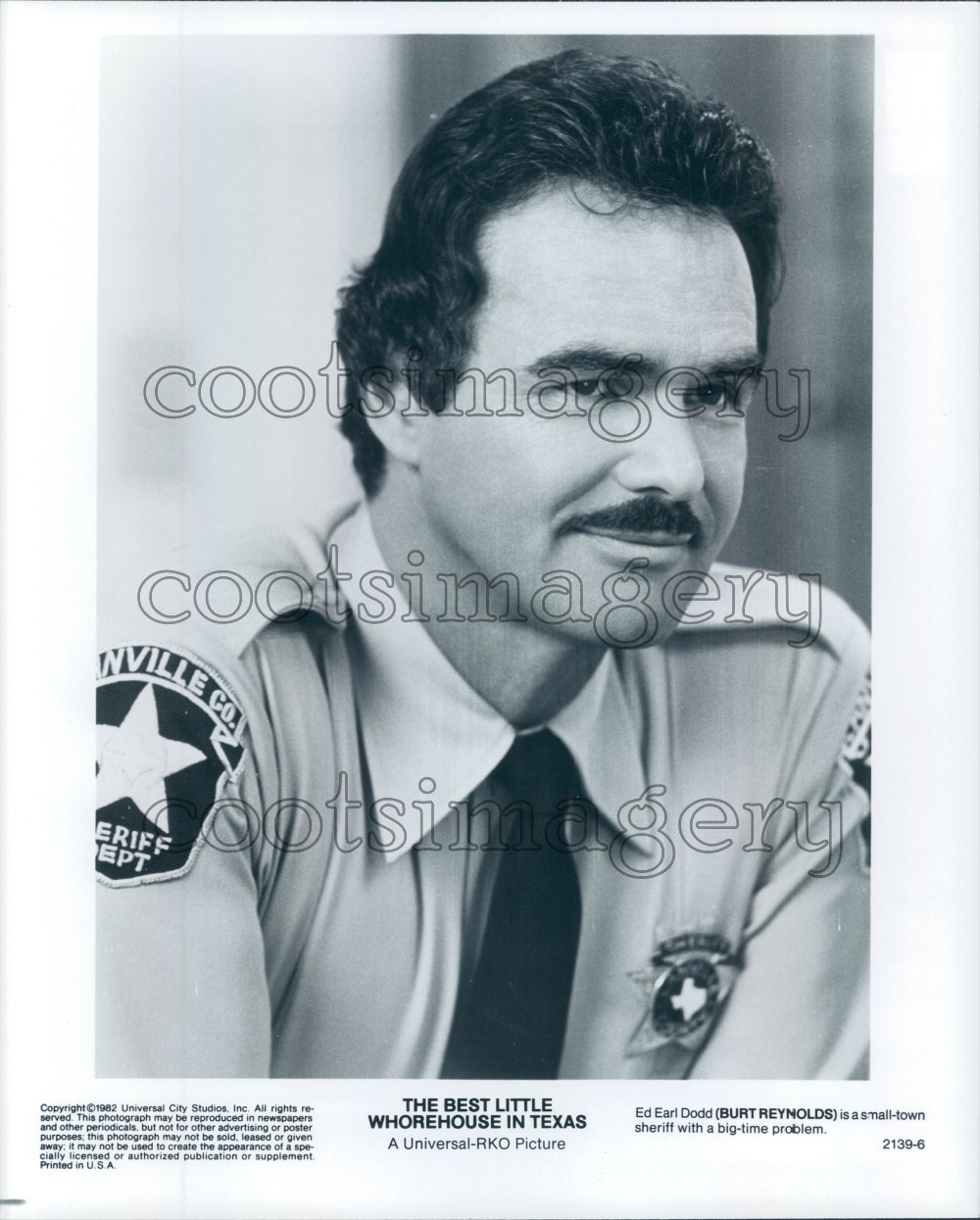 1982 Actor Burt Reynolds as Sheriff Ed Earl Dodd Whorehouse Press Photo ...
