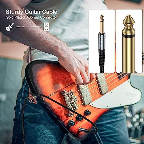Electric Guitar Cable Braided Male to Male AMP Cord Instrument Cable | eBay