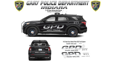 1/43 Scale Gary Indiana Police 2022 Motormax Ford Explorer Waterslide ...