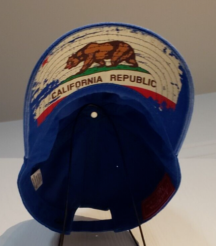 Vintage CA "California Republic" Base Ball Cap Hyper Royal Blue Fire ...