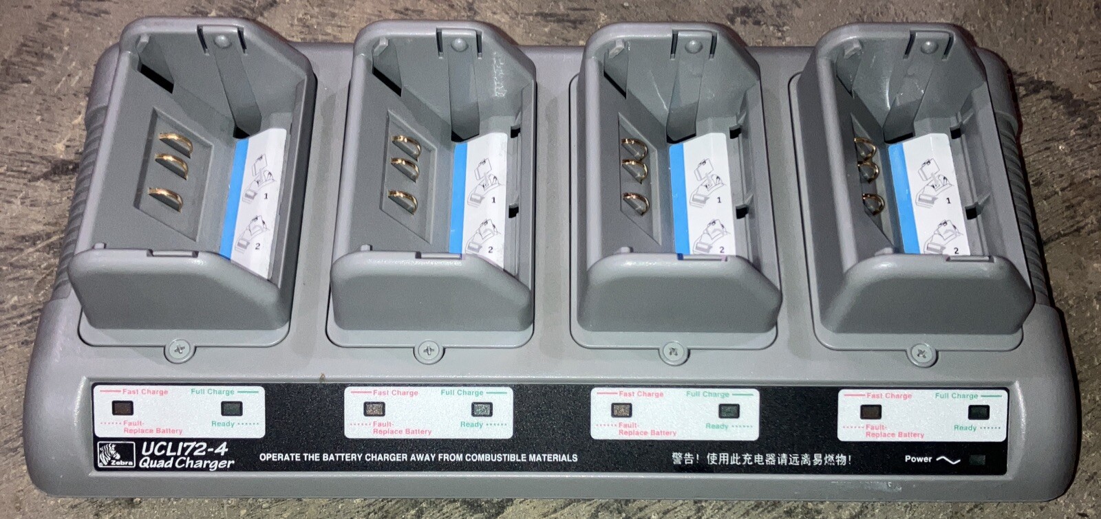 ZEBRA QL220 QL230 QL320 RW220 RW420 UCLI72-4 QUAD CHARGER 4 Bay NO ...