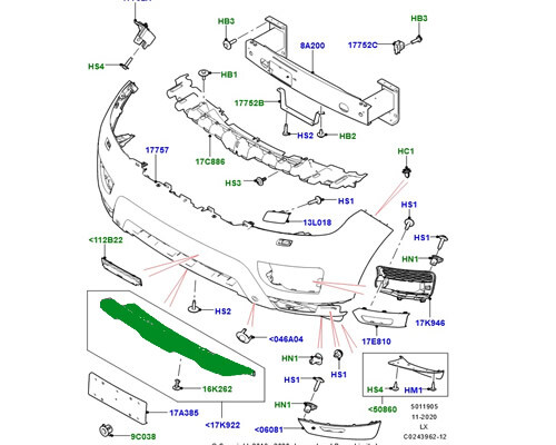 GENUINE LAND ROVER FRONT TOWING EYE HOOK COVER RANGE ROVER SPORT 14 ON ...